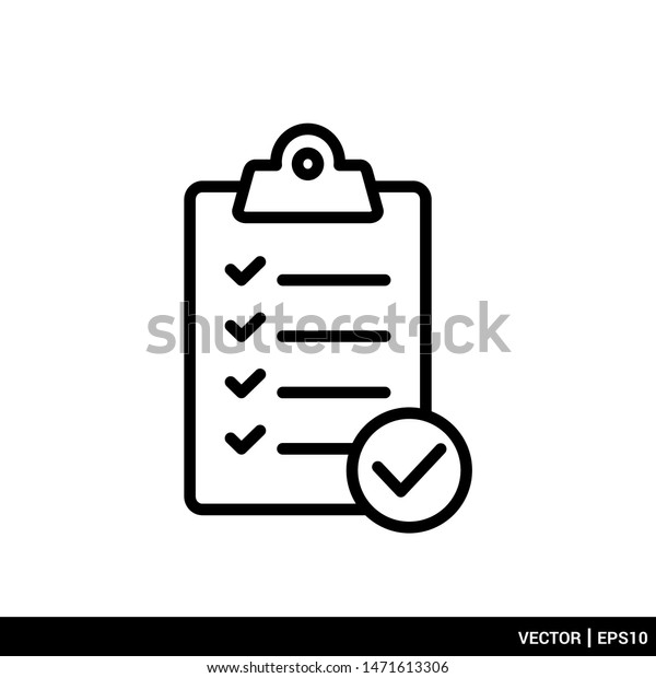 Checklist Clipboard Icon Vector Illustration Logo Stock Vector (Royalty ...