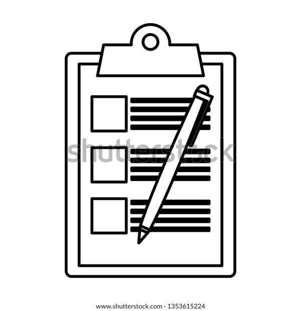 Checklist Clipboard Pen Stock Vector (Royalty Free) 1353615224