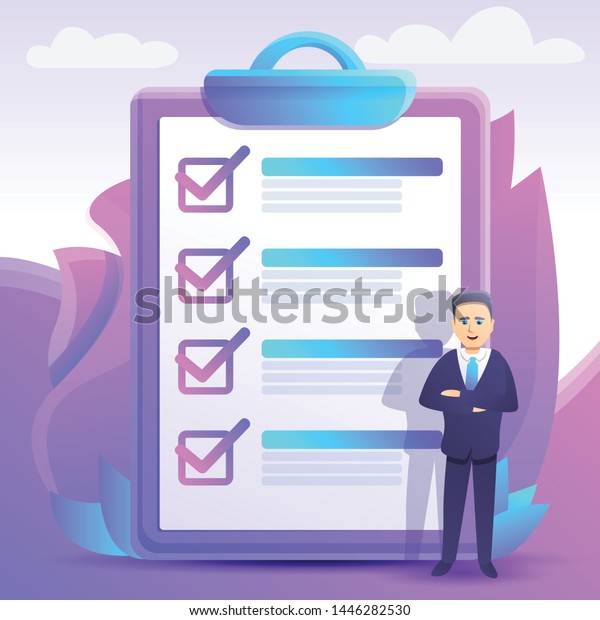 Checklist Concept Background Cartoon Illustration Checklist Stock ...
