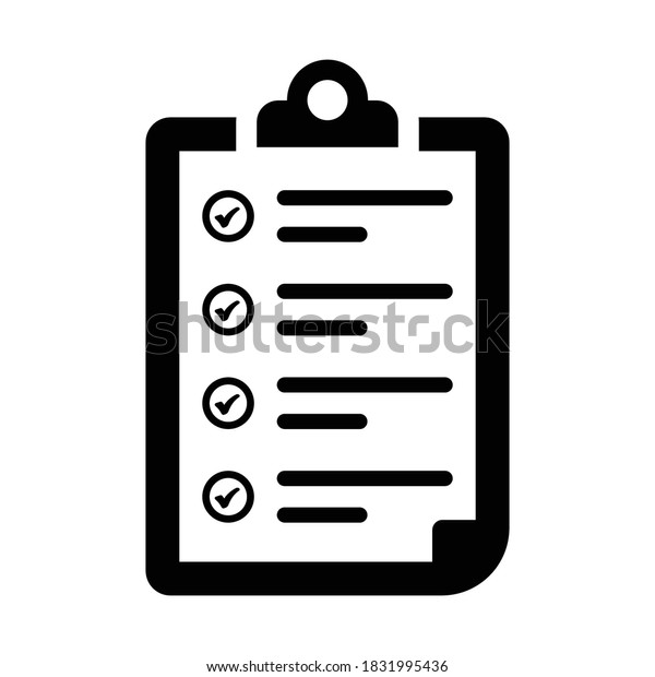Checklist Icon Black Color Vec Stock Vector (Royalty Free) 1831995436 ...