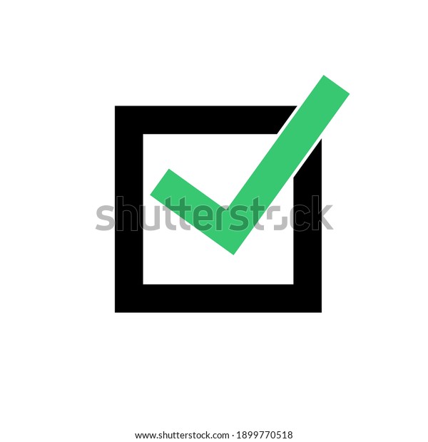 icono de la lista de verificación. marca de verificación verde signo en ...