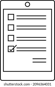 Checklist Icon Notebook Black White Icon Stock Vector (Royalty Free ...