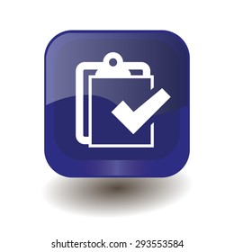 Checklist Icon On Dark Blue Button Stock Vector (Royalty Free ...