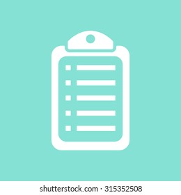 Checklist Icon On Green Background Flat Stock Vector (Royalty Free ...