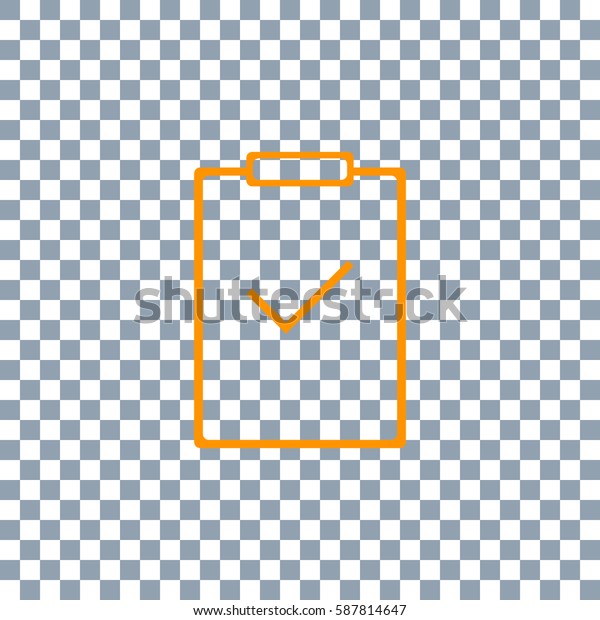 Checklist Icon On Transparent Background Orange Stock Vector (Royalty ...