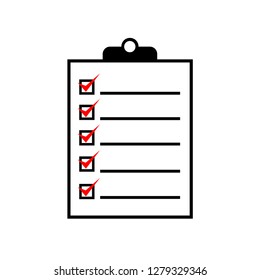 Checklist Icon Red Mark Vector Illustration Stock Vector (Royalty Free ...