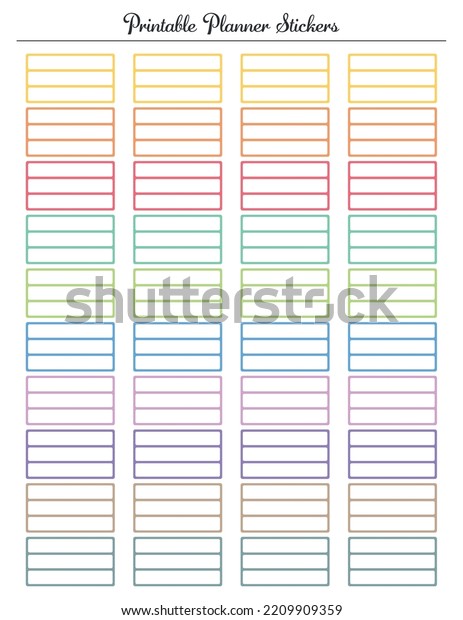 Checklist Labels Colored Stickers Planners Printable Stock Vector ...