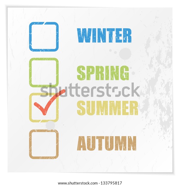 Checklist Mark Seasons Grunge Vector Stock Vector (Royalty Free ...