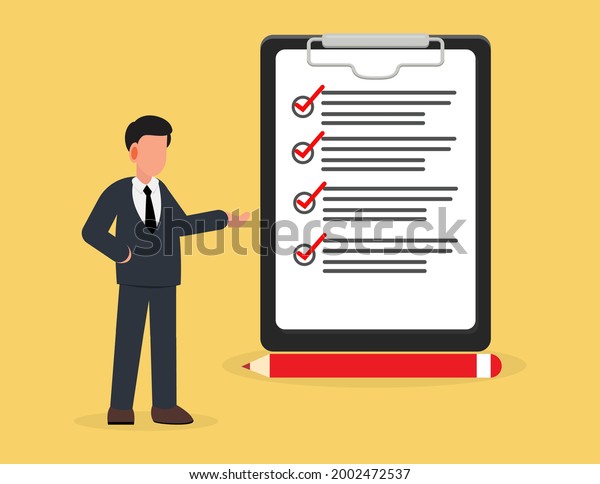 Checklist On Clipboard Paper Tick Marks Stock Vector (Royalty Free ...