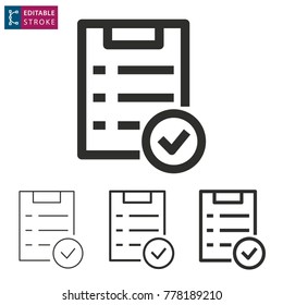 Checklist Outline Icon On White Background Stock Vector (Royalty Free ...