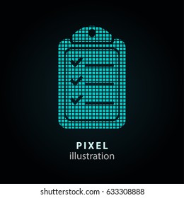 Checklist Pixel Icon Vector Illustration Design Stock Vector (Royalty ...