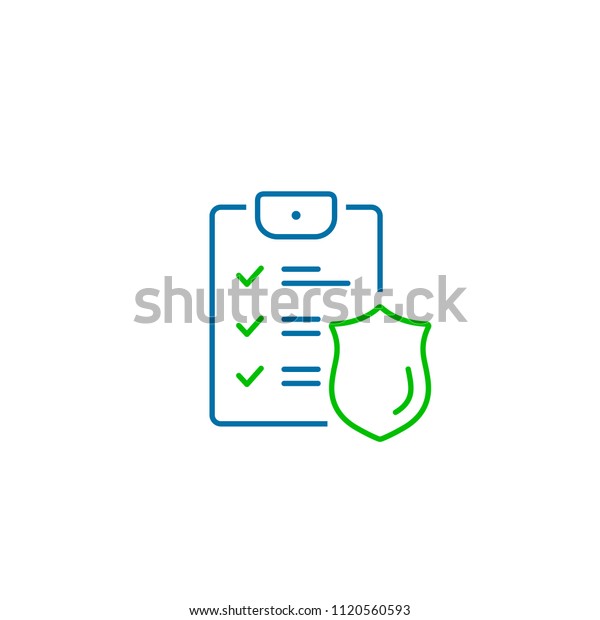 Checklist Shield Insurance Policy Concept Data Stock Vector (Royalty ...
