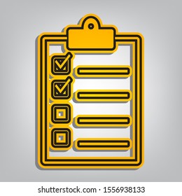 Checklist Sign Illustration Flat Orange Icon: vector de stock (libre de ...
