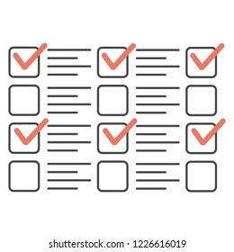 Checklist Tick Marks Check List Exam Stock Vector (Royalty Free) 1226616019