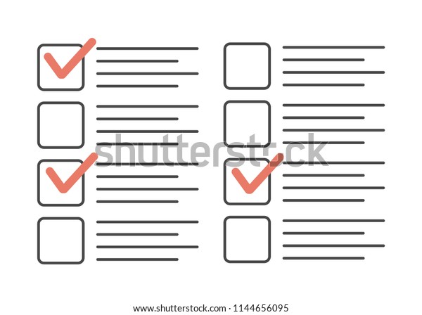Checklist Tick Marks Check List Exam Stok Vektör (Telifsiz) 1144656095 ...