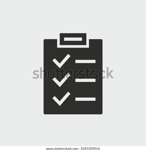 Checklist Vector Icon Black Illustration Isolated Stock Vector (Royalty ...