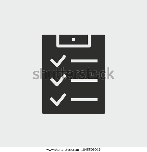 Checklist Vector Icon Black Illustration Isolated Stock Vector (Royalty ...