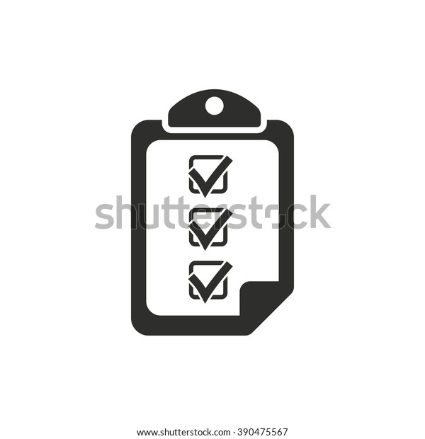 Checklist Vector Icon Black Illustration Isolated Stock Vector (Royalty ...