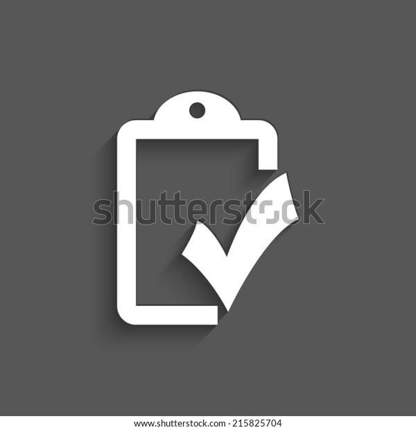 Checklist Vector Icon On Grey Background Stock Vector (Royalty Free ...
