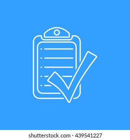 Checklist Vector Icon White Illustration Isolated Stock Vector (Royalty ...