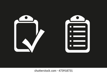 Checklist Vector Icon White Illustration Isolated Stock Vector (Royalty ...