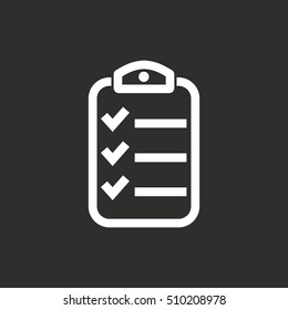 Checklist Vector Icon White Illustration Isolated Stock Vector (Royalty ...