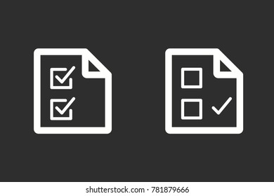 Checklist Vector Icon White Illustration Isolated Stock Vector (Royalty ...