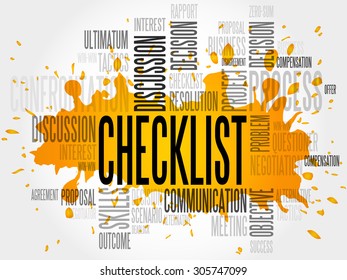 Checklist Word Cloud Business Concept Stock Vector (Royalty Free ...