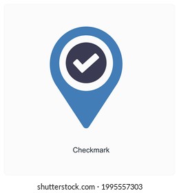 Checkmark Correct Pin Icon Concept Stock Vector (Royalty Free ...