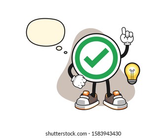 Checkmark Correct Sign Get Idea Cartoon Stock Vector (Royalty Free ...