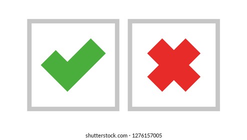 Checkmark Crossmark Icons Stock Vector (Royalty Free) 1276157005 ...