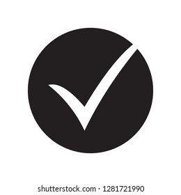 Checkmark Icon Ok Circle Icon On Stock Vector (Royalty Free) 1281721990