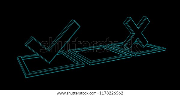 Vektor Stok Checkmark Icons Tick Cross Sign Vector (Tanpa Royalti ...