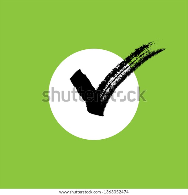 Checkmark Tick Hand Drawn Brush Symbol Stock Vector (Royalty Free ...