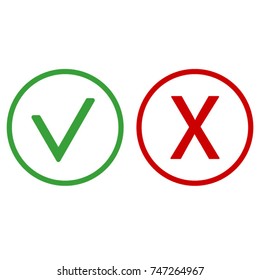Checkmark X Confirm Deny Icons Vector Stock Vector (Royalty Free ...
