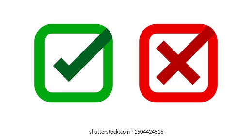 Set Square X Check Mark Icons: vector de stock (libre de regalías ...
