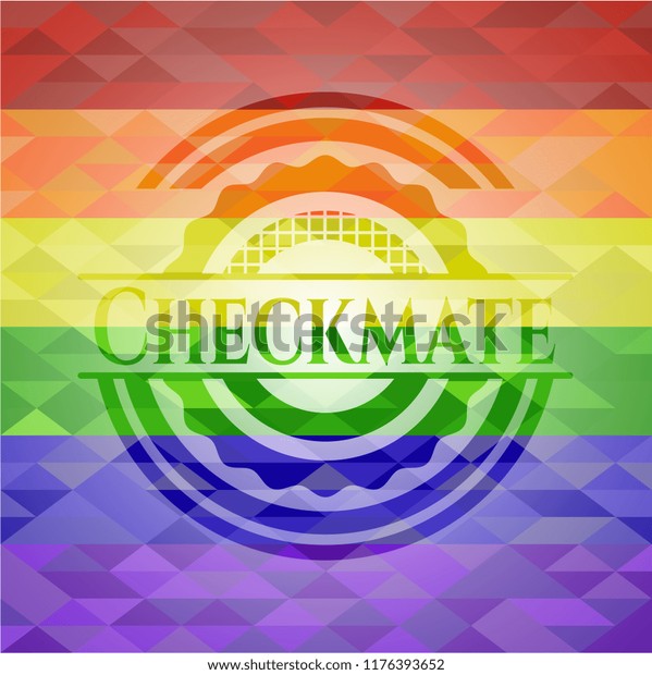 Checkmate Emblem On Mosaic Background Colors Stock Vector (Royalty Free ...