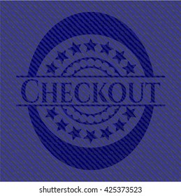 Checkout Badge Denim Background Stock Vector (Royalty Free) 425373523 ...