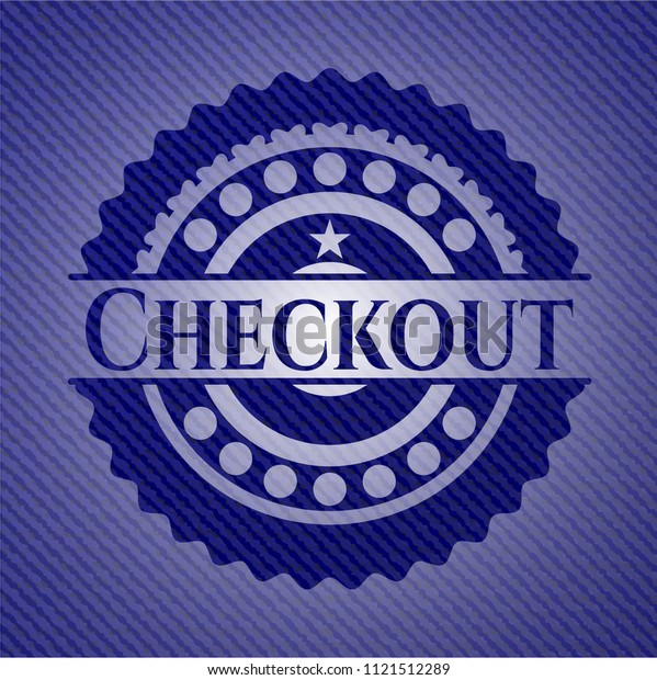 Checkout Badge Denim Background Stock Vector (Royalty Free) 1121512289 ...