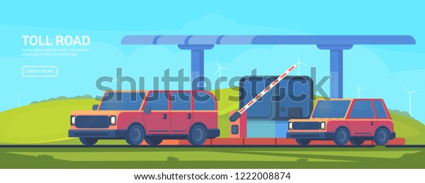 Checkpoint On Toll Road Booth Boom Stock Vector (Royalty Free ...