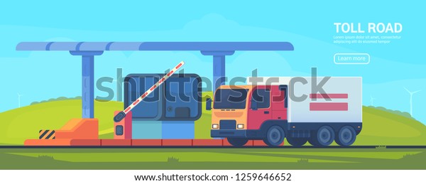Checkpoint On Toll Road Booth Boom Stock Vector (Royalty Free ...
