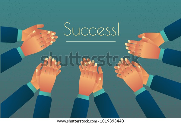 Cheer Applause Success Clap Their Hands Stock Vector (Royalty Free ...