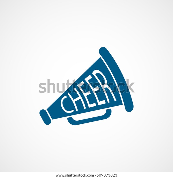 Cheer Megaphone Blue Flat Icon On Stock Vector (Royalty Free) 509373823