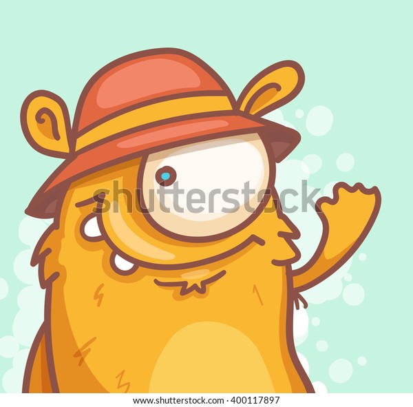 Cheerful Cartoon Monster Stock Vector (Royalty Free) 400117897 ...