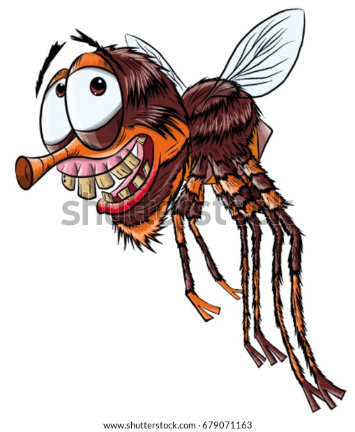 Cheerful Funny Cartoon Fly Smiling Vector Stock Vector (Royalty Free ...