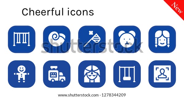 Cheerful Icon Set 10 Filled Cheerful Stock Vector (Royalty Free ...