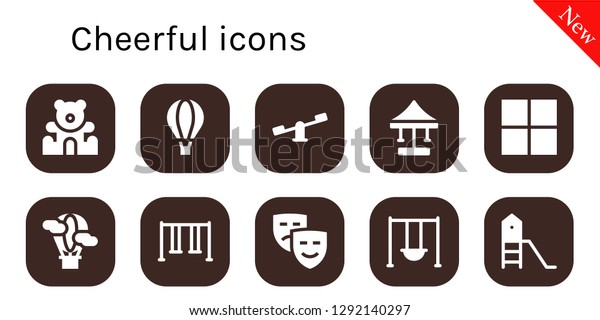 Cheerful Icon Set 10 Filled Cheerful Stock Vector (Royalty Free ...