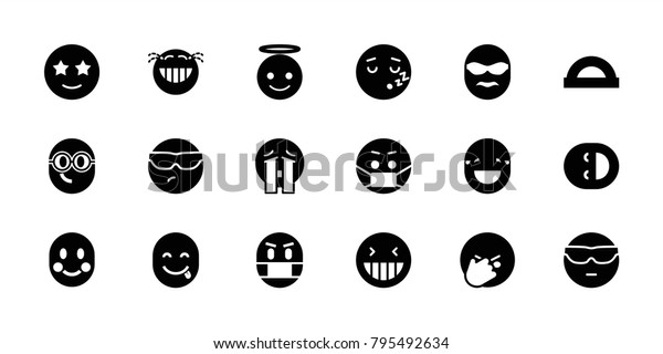 Cheerful Icons Set 18 Editable Filled Stock Vector (Royalty Free ...