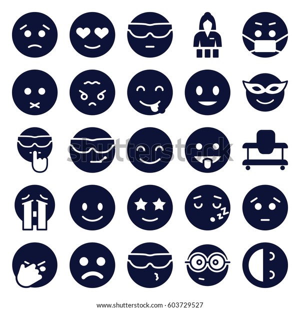Cheerful Icons Set Set 25 Cheerful Stock Vector (Royalty Free ...