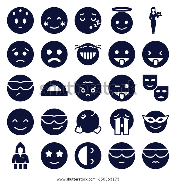Cheerful Icons Set Set 25 Cheerful Stock Vector (Royalty Free ...